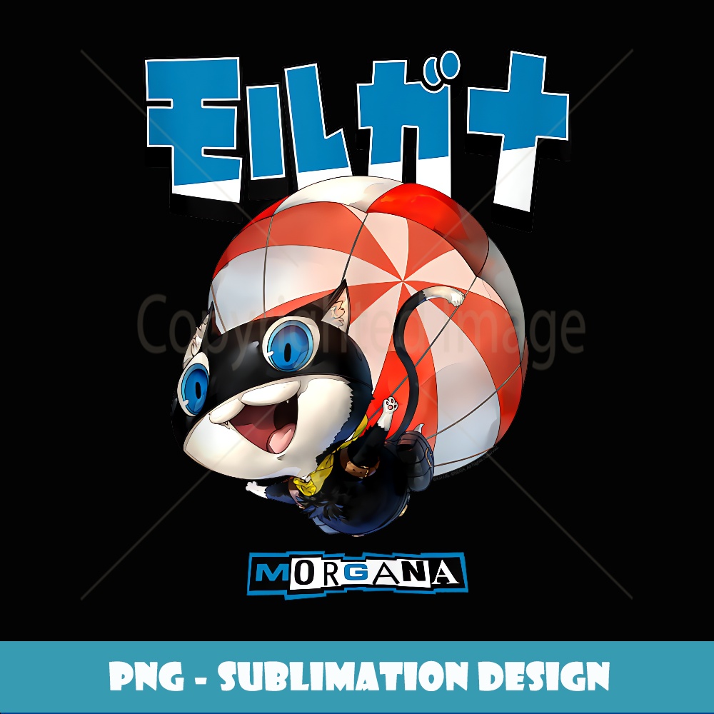 Persona 5 Morgana Cat Parachute - Sublimation-Ready PNG File | Inspire ...