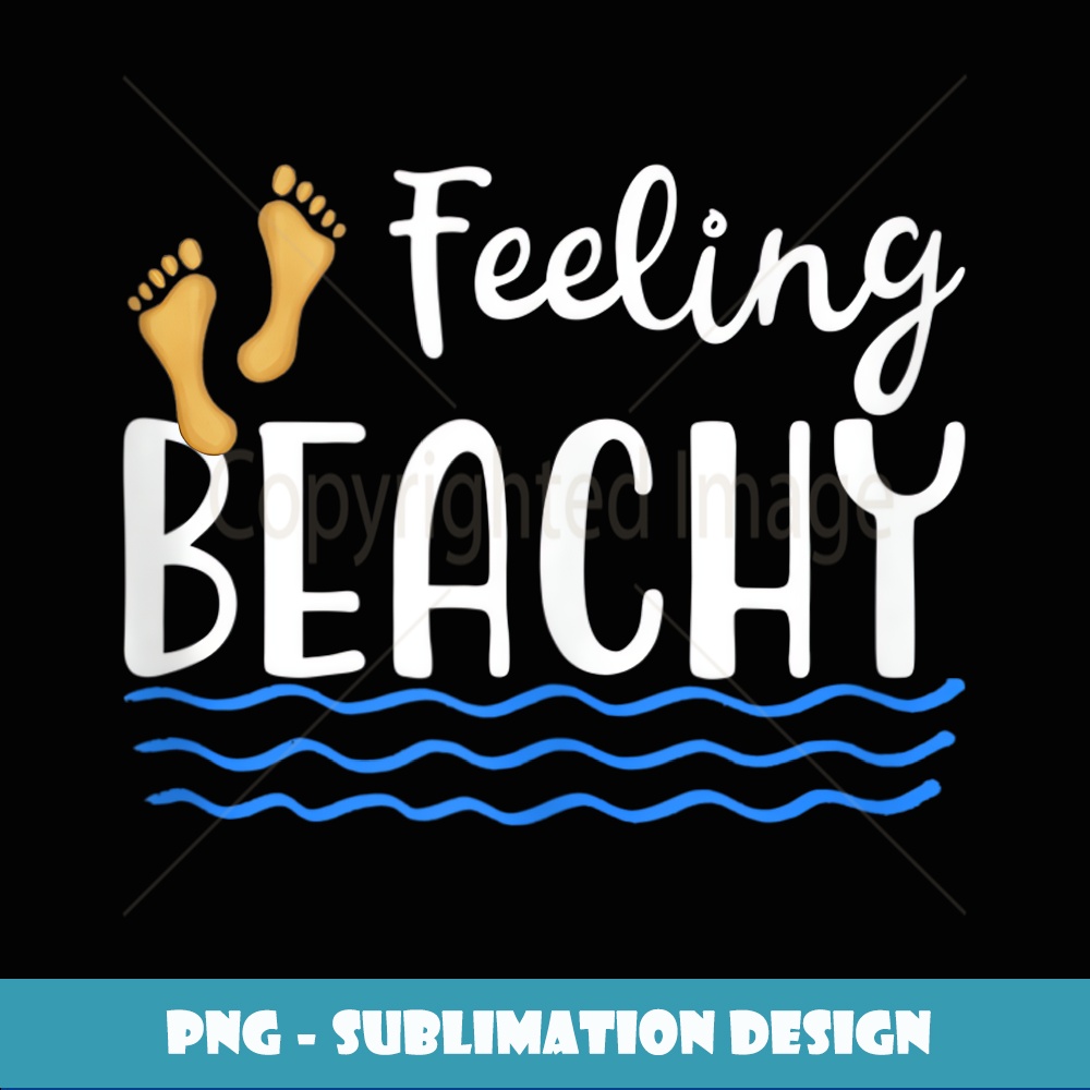 Feeling Beachy Footprints In The Sand - PNG Transparent Subl | Inspire Uplift