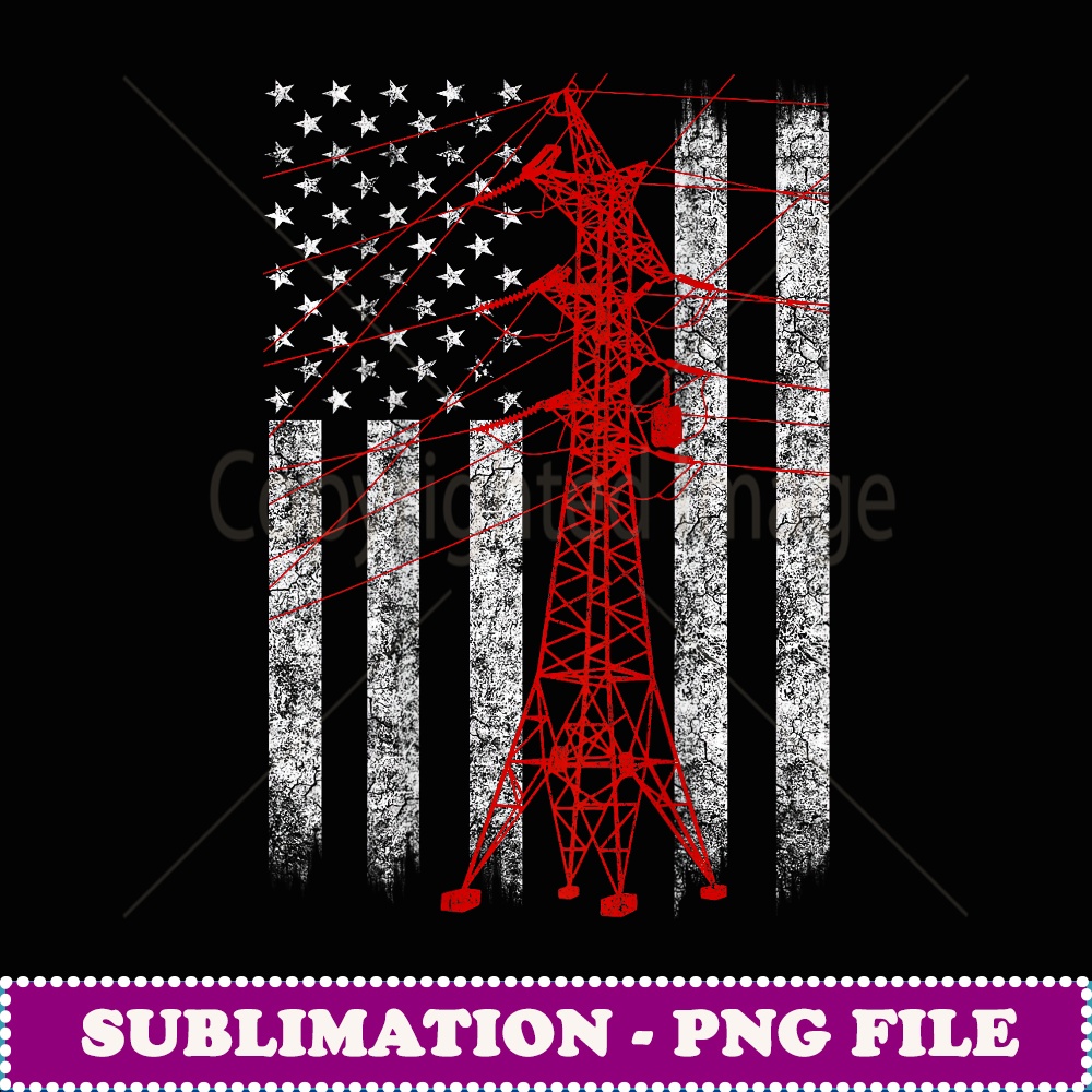 Cool Transmission Tower American Flag Lineman - Unique Subli | Inspire ...