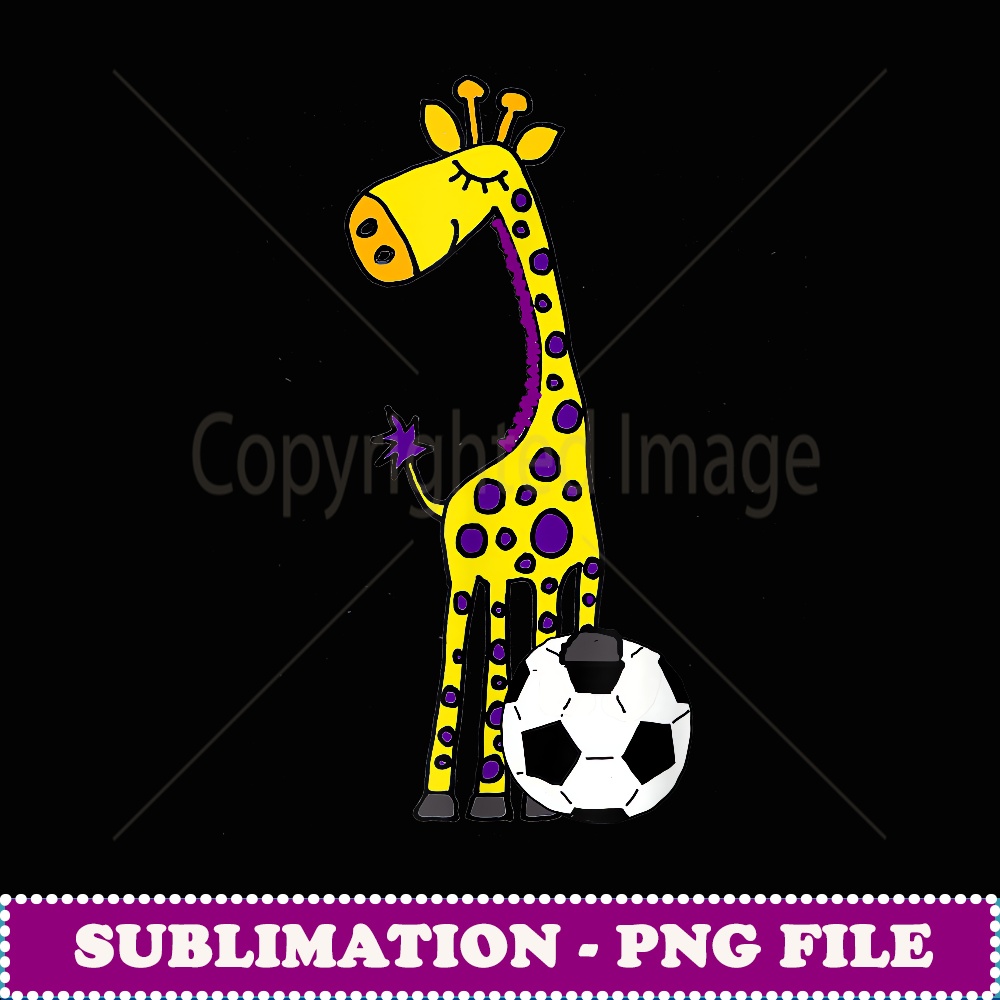 Smilealottees Funny Giraffe Playing Soccer - PNG Transparent - Inspire ...