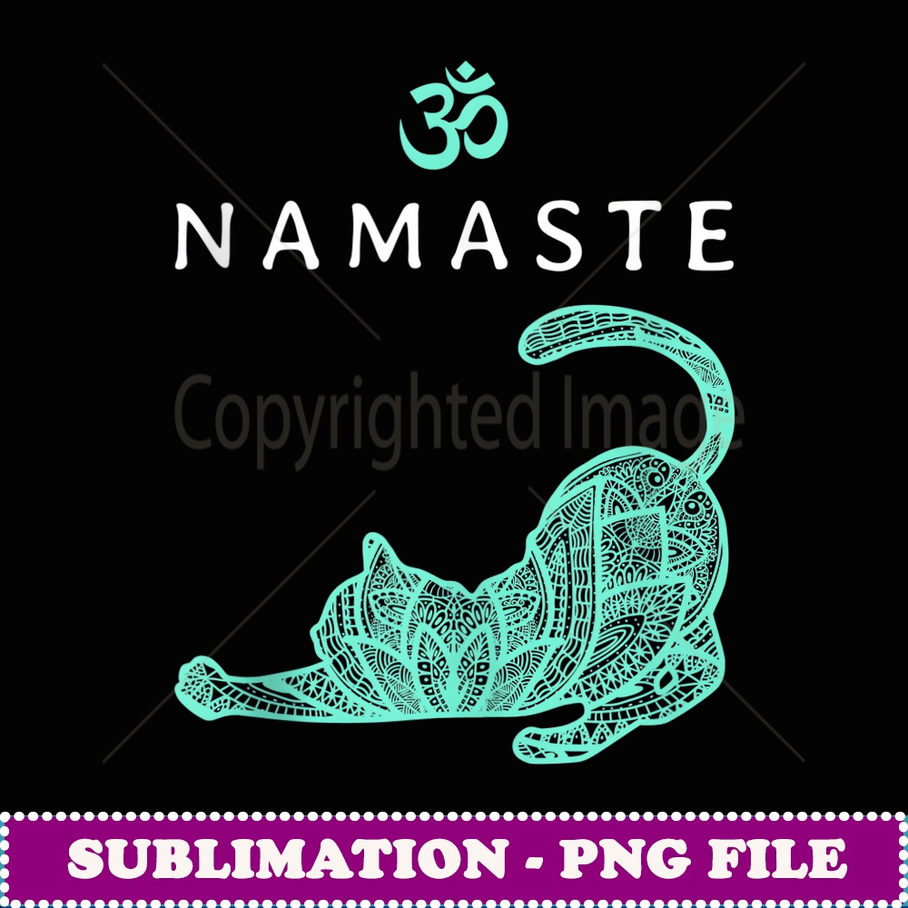 Cute Namaste Cat In Yoga Pose Om Symbol Men Women Gift - PNG | Inspire ...