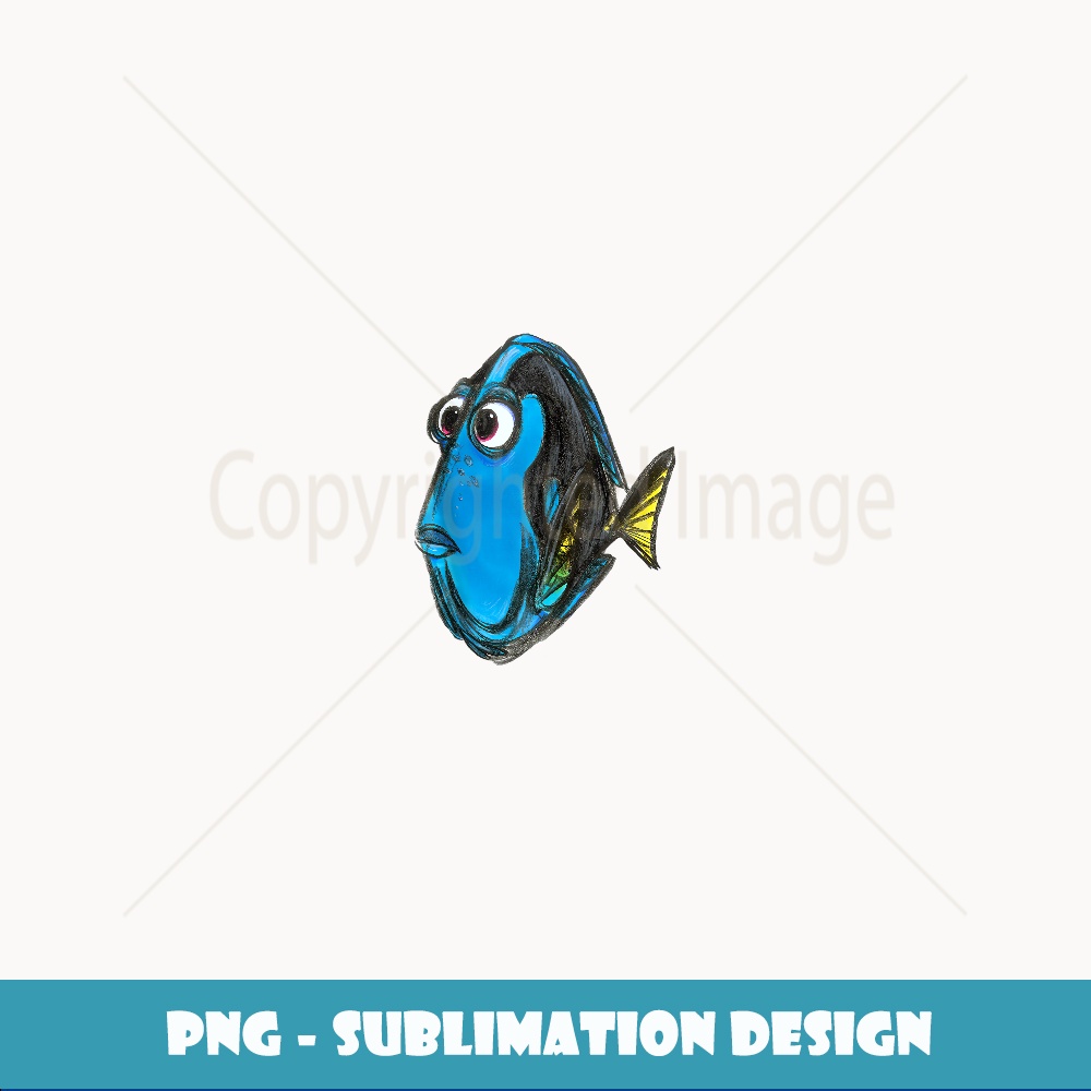 Disney Pixar Finding Nemo Dory Blue Fish Sketch Portrait - S | Inspire ...