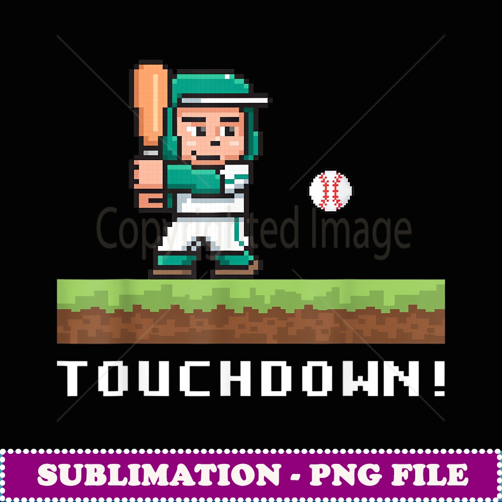 Touchdown Baseball Players 8 Bit Graphic Pixelated - Trendy | Inspire ...