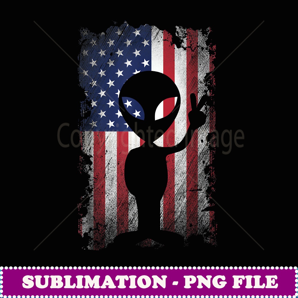 Distressed Alien American Flag Vintage Patriotic - Retro PNG | Inspire ...
