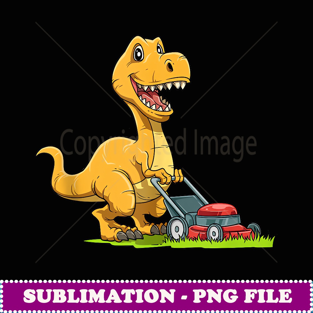 Dinosaur Mowing Grass TRex Lawn Mower Dinosaur Mowing Lawn - | Inspire ...