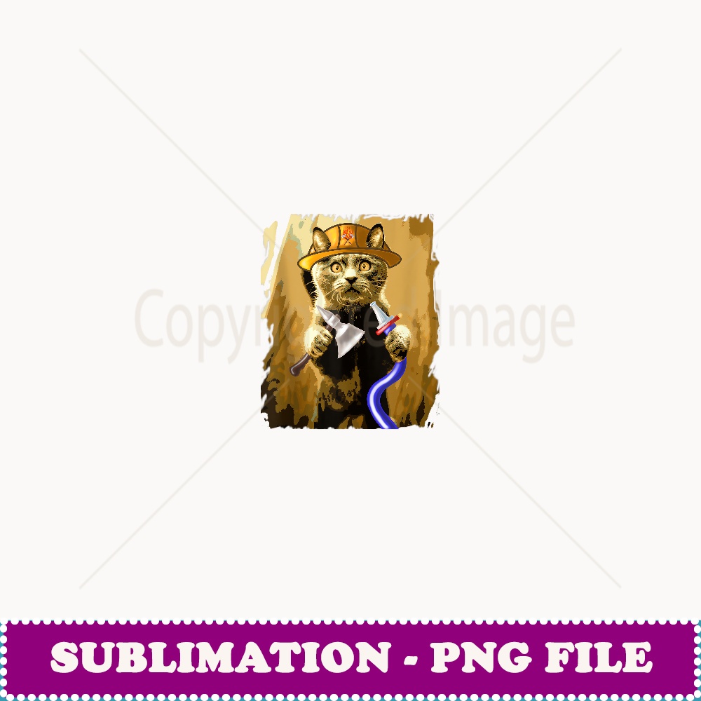 Funny Cat Firefighter Hydrant Fireman Fire Department - Prof | Inspire ...