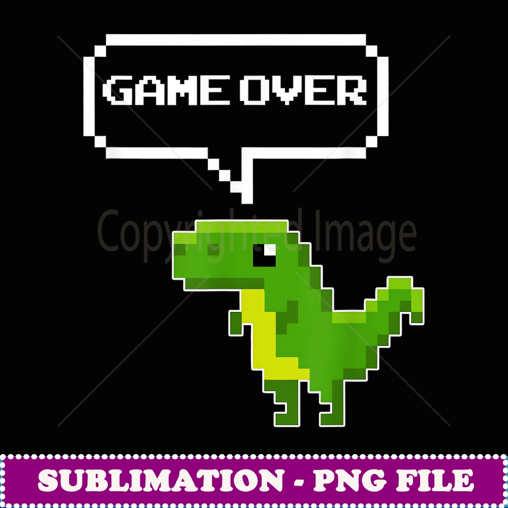 Game over gif funny T Rex dinosaur men vinage rero gaming - | Inspire Uplift