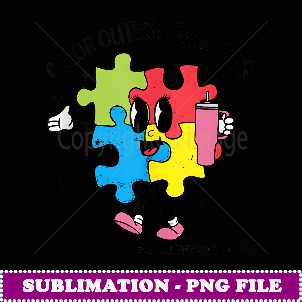 Cute Autism Puzzle Color Outside he Lines Autism Awareness - | Inspire ...
