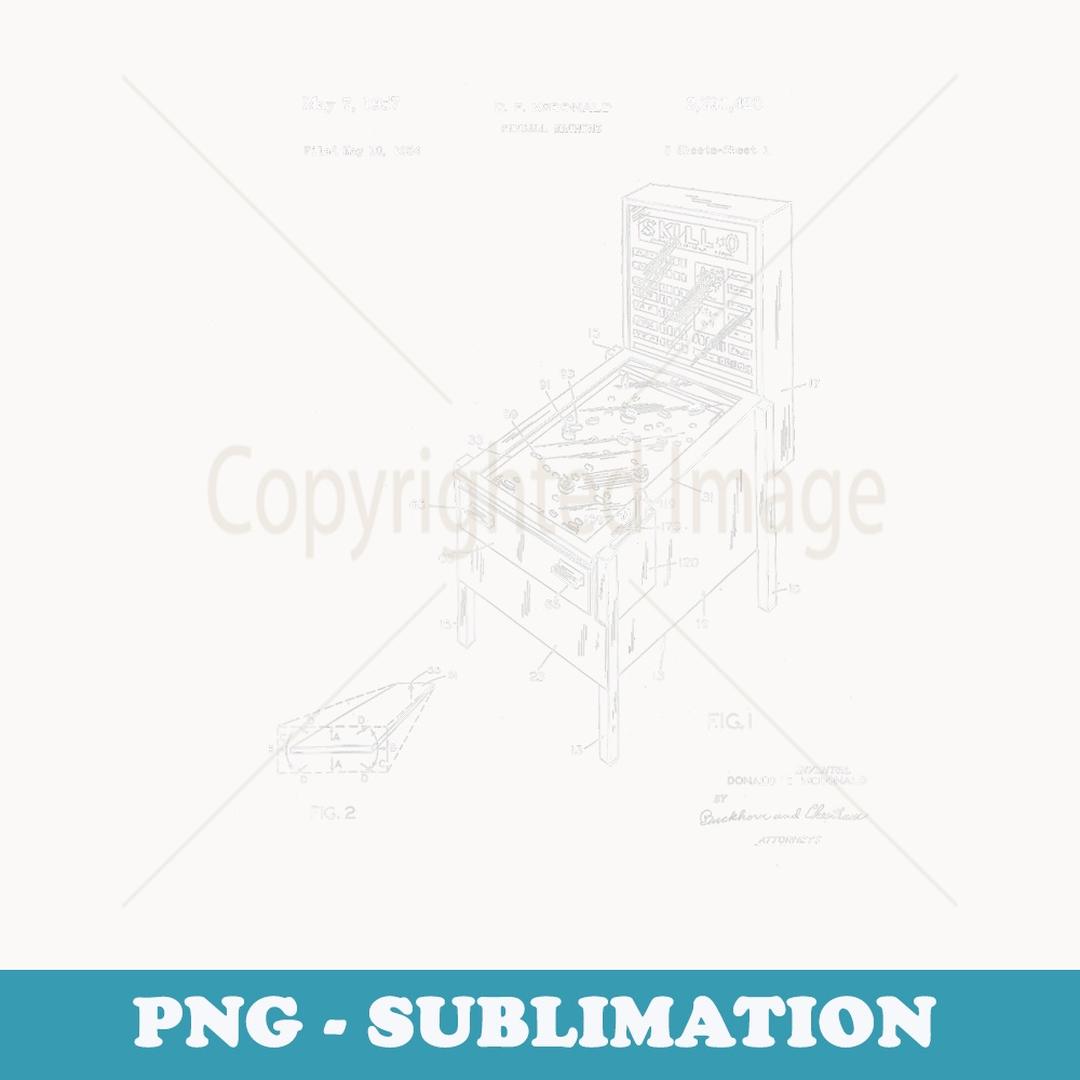 Vintage Pinball Machine Patent Game Flipper T - Aesthetic Su | Inspire ...