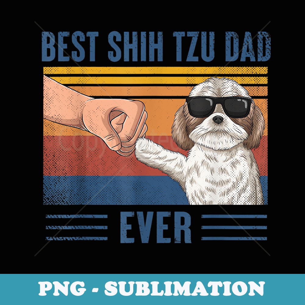 Mens Vintage Best Shih Tzu Dad Ever Fist Bump Retro Shih Tzu | Inspire ...