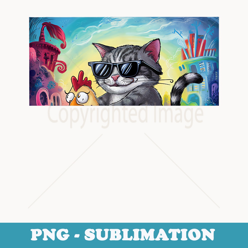 Funny Cat Riding Chicken Cat wearing sunglasses and Chicken | Inspire ...