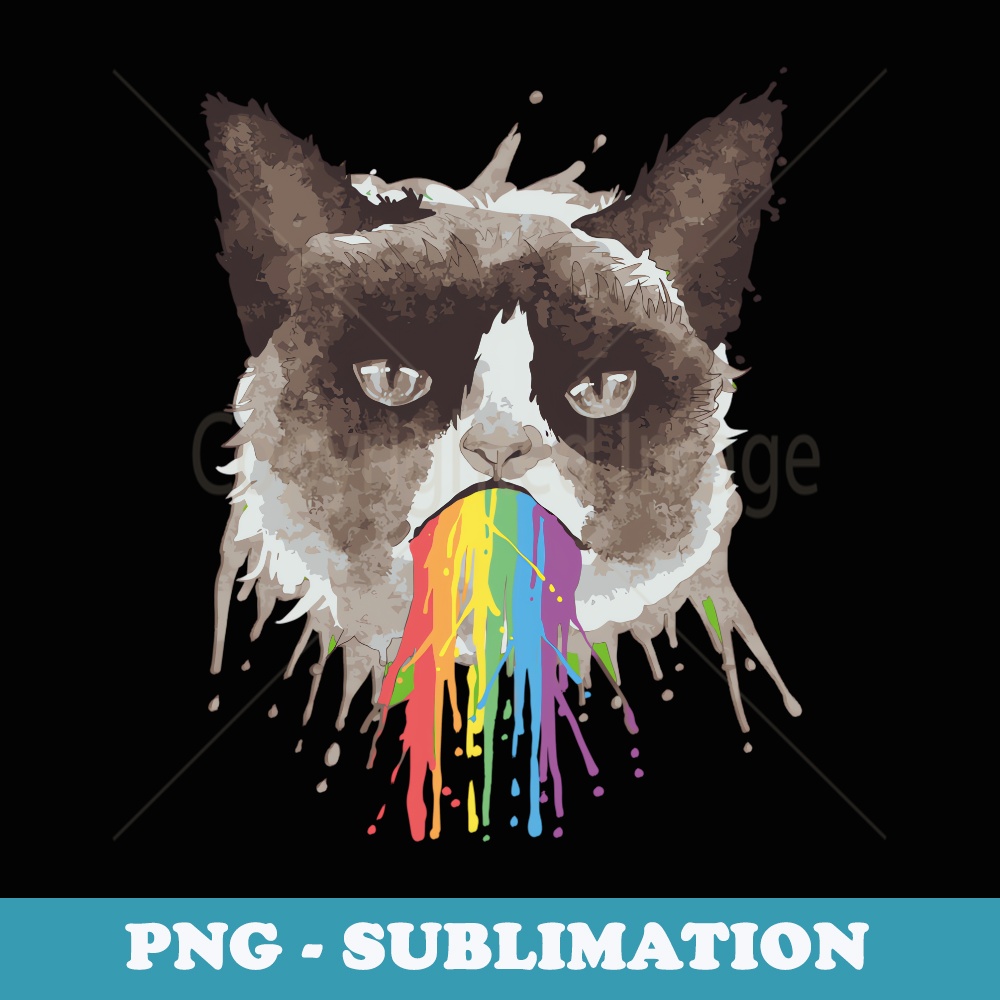 Cat Vomiting Puking Rainbow Vomit - Elegant Sublimation PNG | Inspire ...