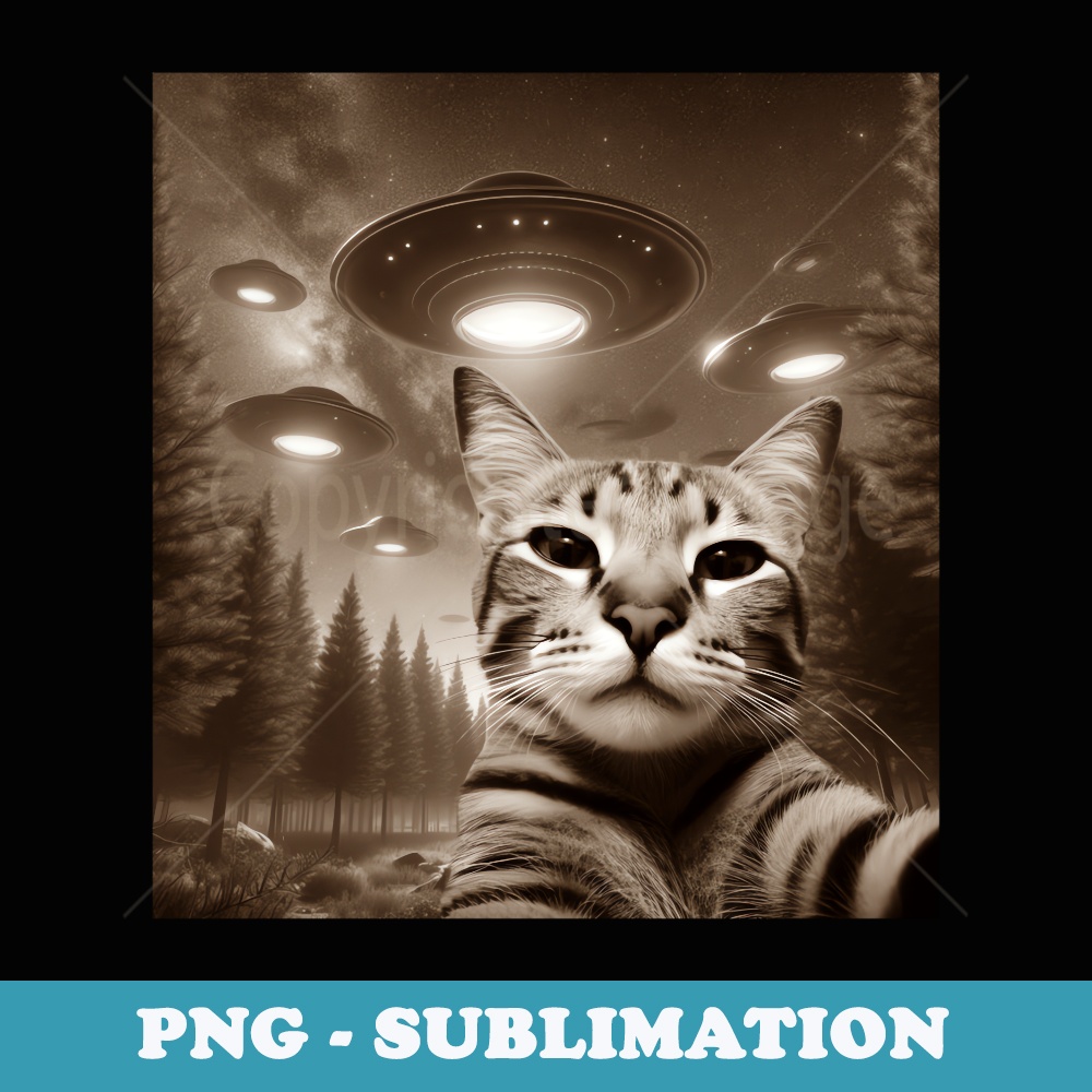 Funny Cat Selfie With UFOs Alien Flying Saucers Invasion - S | Inspire ...