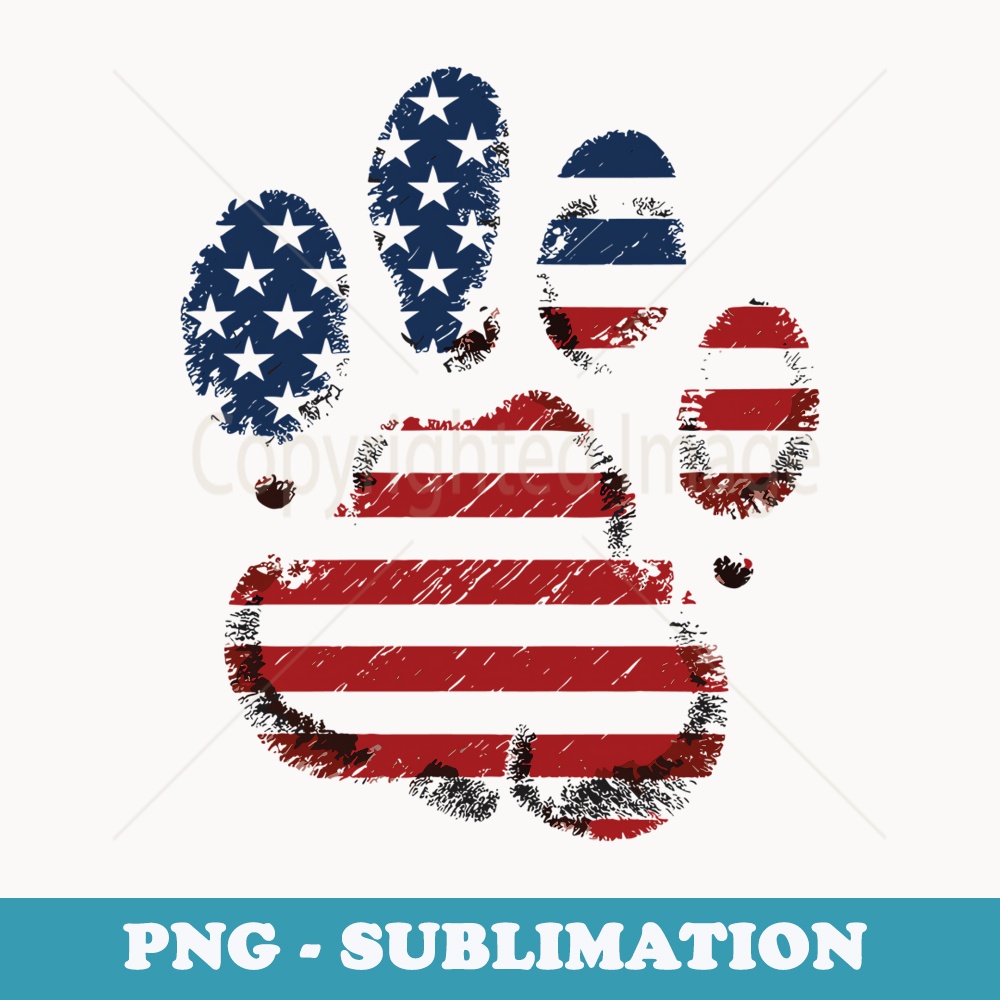 Dog Paw Print American Flag 4th Of July Patriotic Puppy - PN | Inspire ...