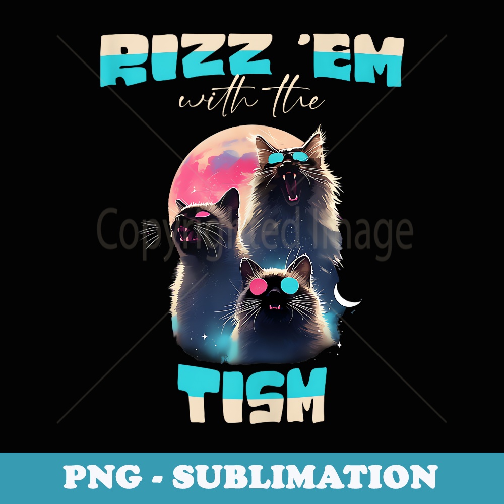 Rizz Them with the Tism Funny Cat Moon Howl Retro Autism - A | Inspire ...