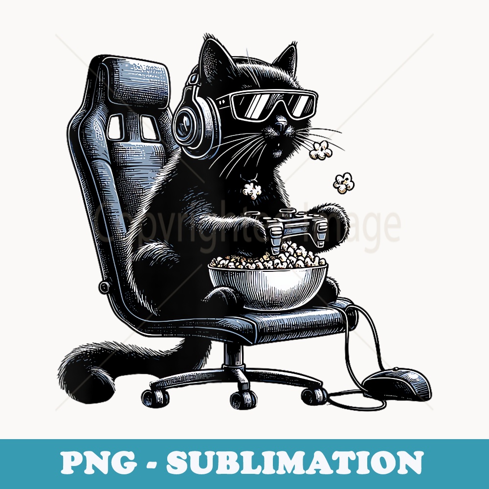 Black Cat Popcorn Animal Gaming Controller Headset Gamer - V | Inspire ...