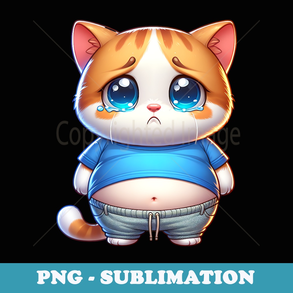 Funny sad Fat Cat Art Design Fat Kitten Cat owners - Sublima | Inspire Uplift