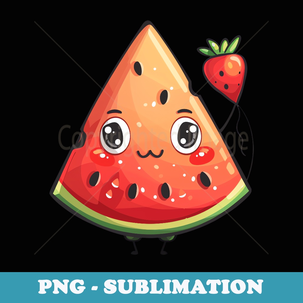cute anime watermelon slice flying strawberry kite kawaii - | Inspire ...