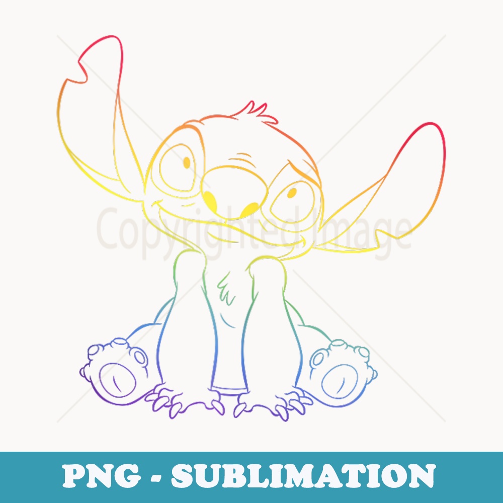 Disney Lilo & Stitch Pride Stitch Sitting Outline - Premium | Inspire ...