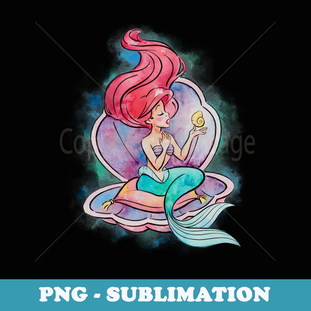 Disney The Little Mermaid Ariel Clam Shell Watercolor - Deco | Inspire ...