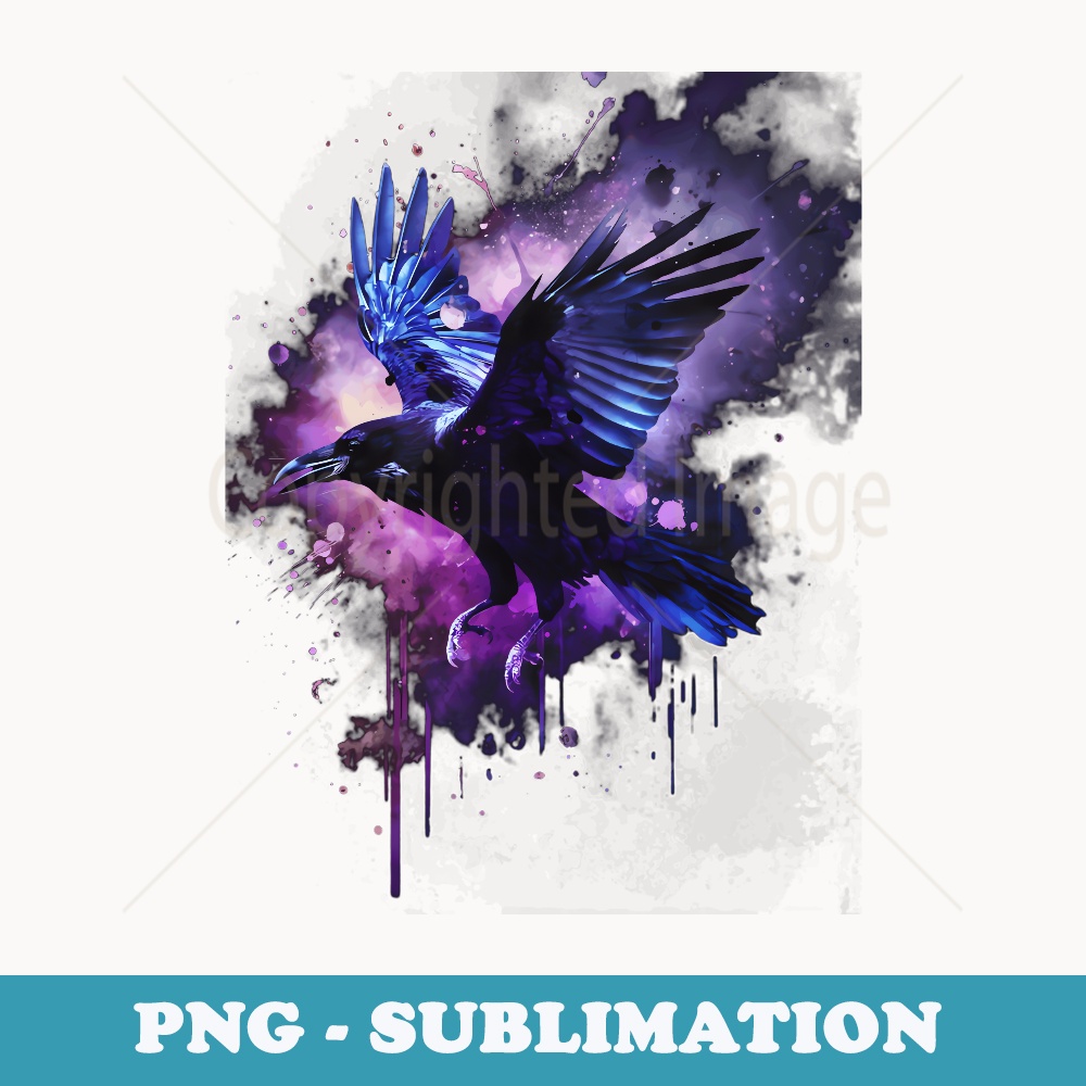 dark blue Raven in space night Crow Gothic Tattoo - Special | Inspire ...