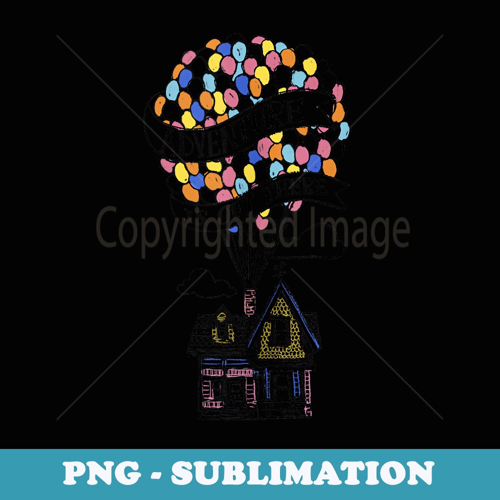 Disney Pixar Up Adventure Is Out There Flying House Outline | Inspire ...
