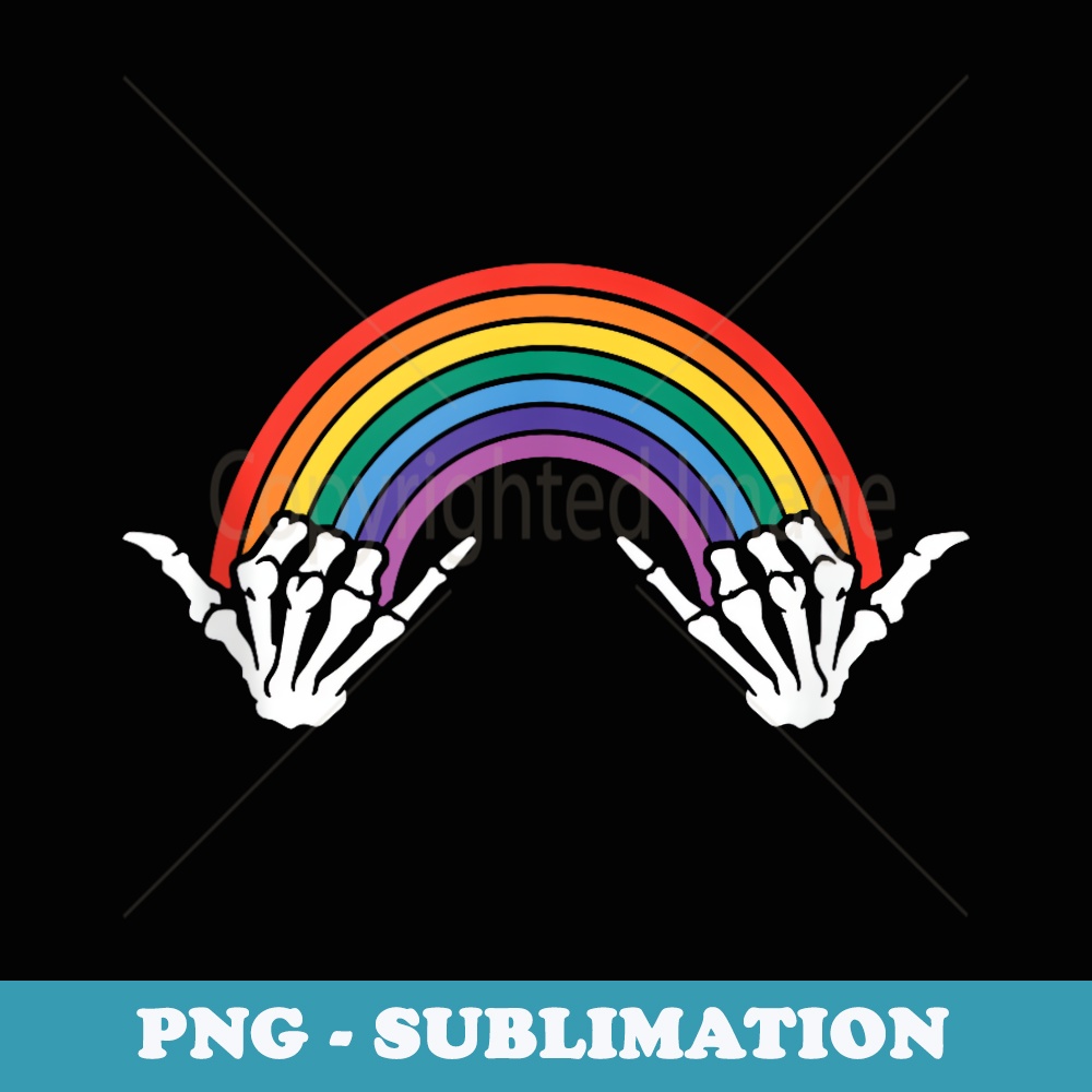 Gothic Rainbow Pride Skeleton Hands Art Colorful Bones LGBTQ | Inspire Uplift