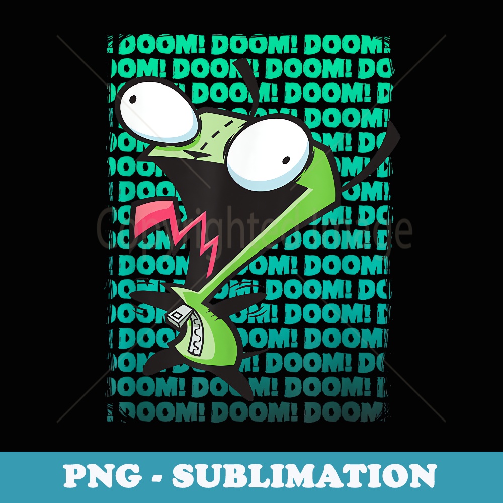 Invader Zim Doom Doom Doom Screaming Gir Gradient - PNG Subl | Inspire ...