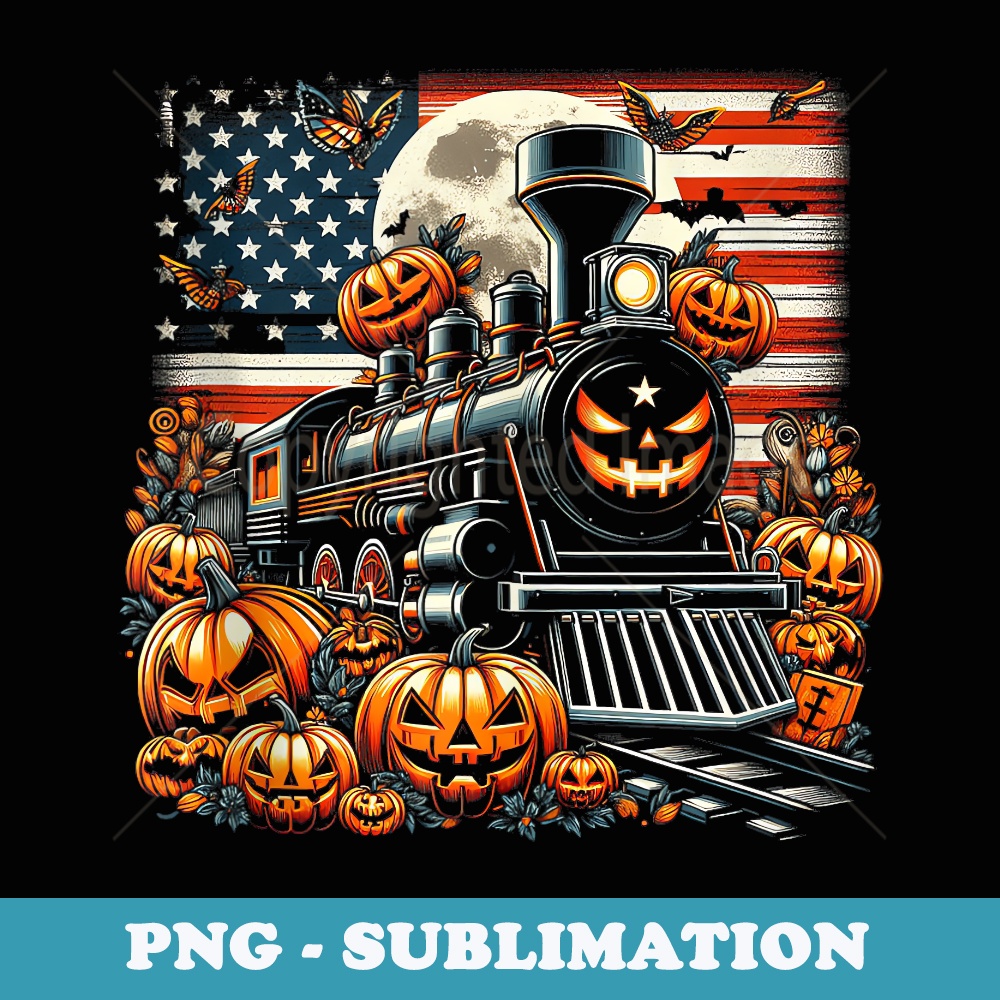 Train and Halloween With The American Flag - Elegant Sublima | Inspire Uplift