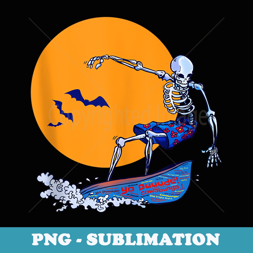Funny, Cool and Creepy Surfing Skeleton Halloween - PNG Tran | Inspire ...