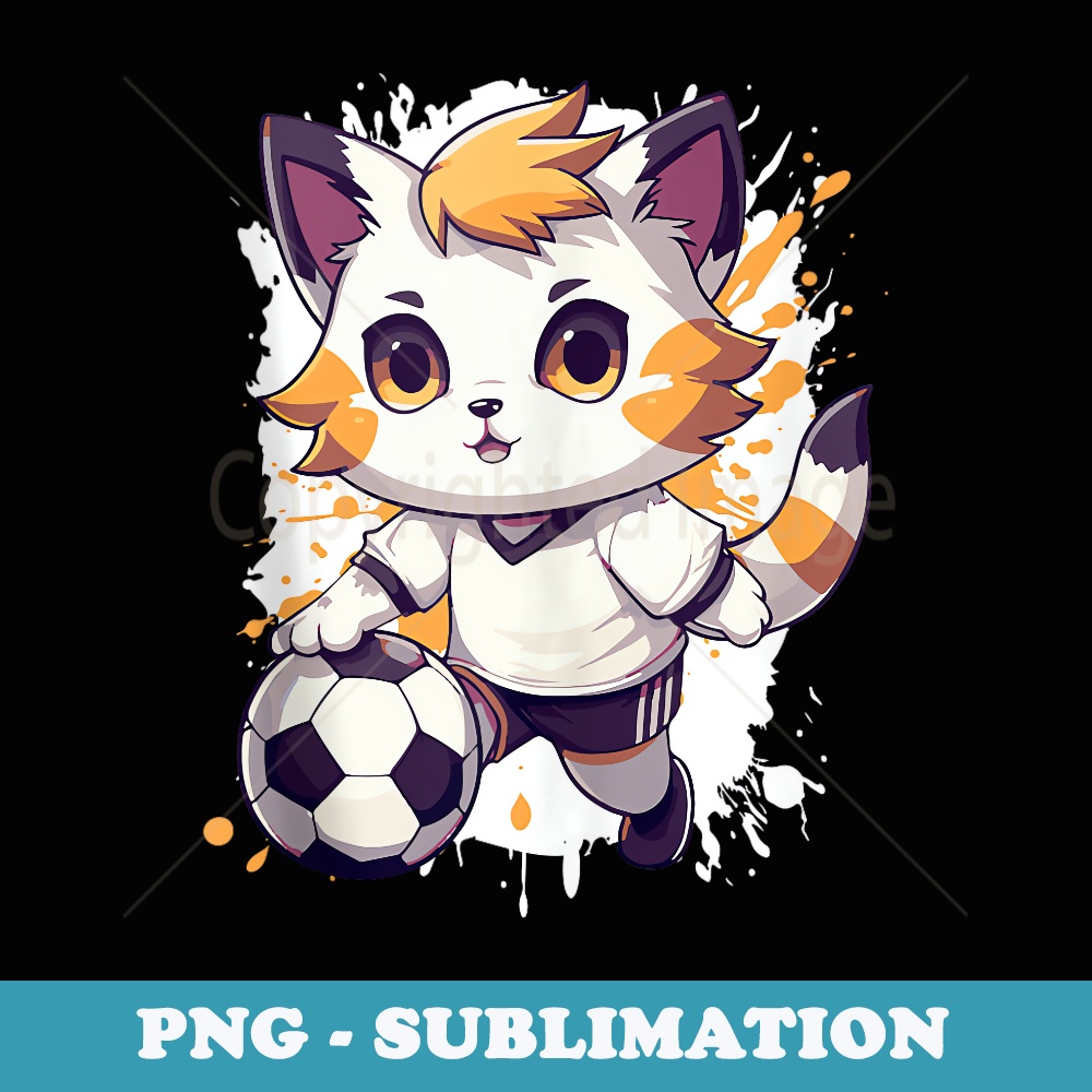 Cat Playing Soccer Comic Soccer Team - Exclusive Sublimation | Inspire ...