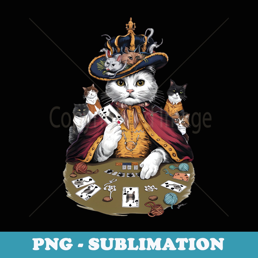 Funny Cute Cat playing card - Exclusive PNG Sublimation Down | Inspire ...