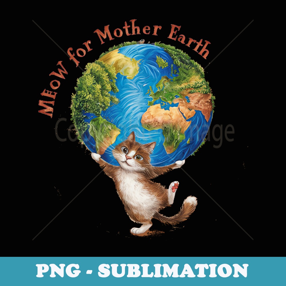 Funny Cat Earth Day Save The Planet Meow For Mother Earth - | Inspire ...