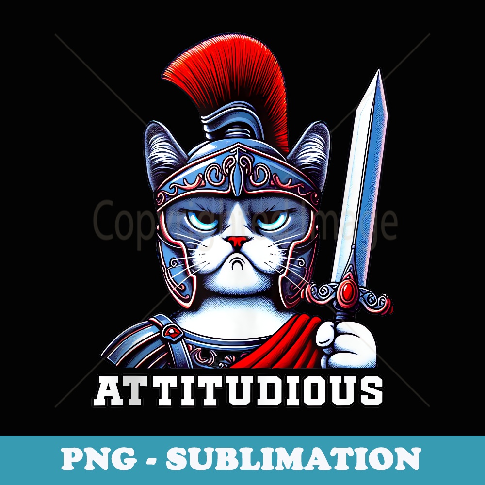 ATTITUDIOUS Cat Greek Roman God Gladiator Attitude Cat Sword | Inspire ...