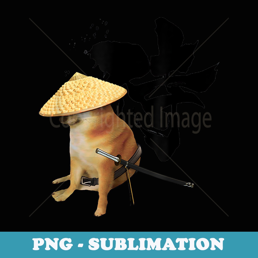 Samurai Cheems With Kanji Funny Meme Design 1 - Premium PNG | Inspire ...