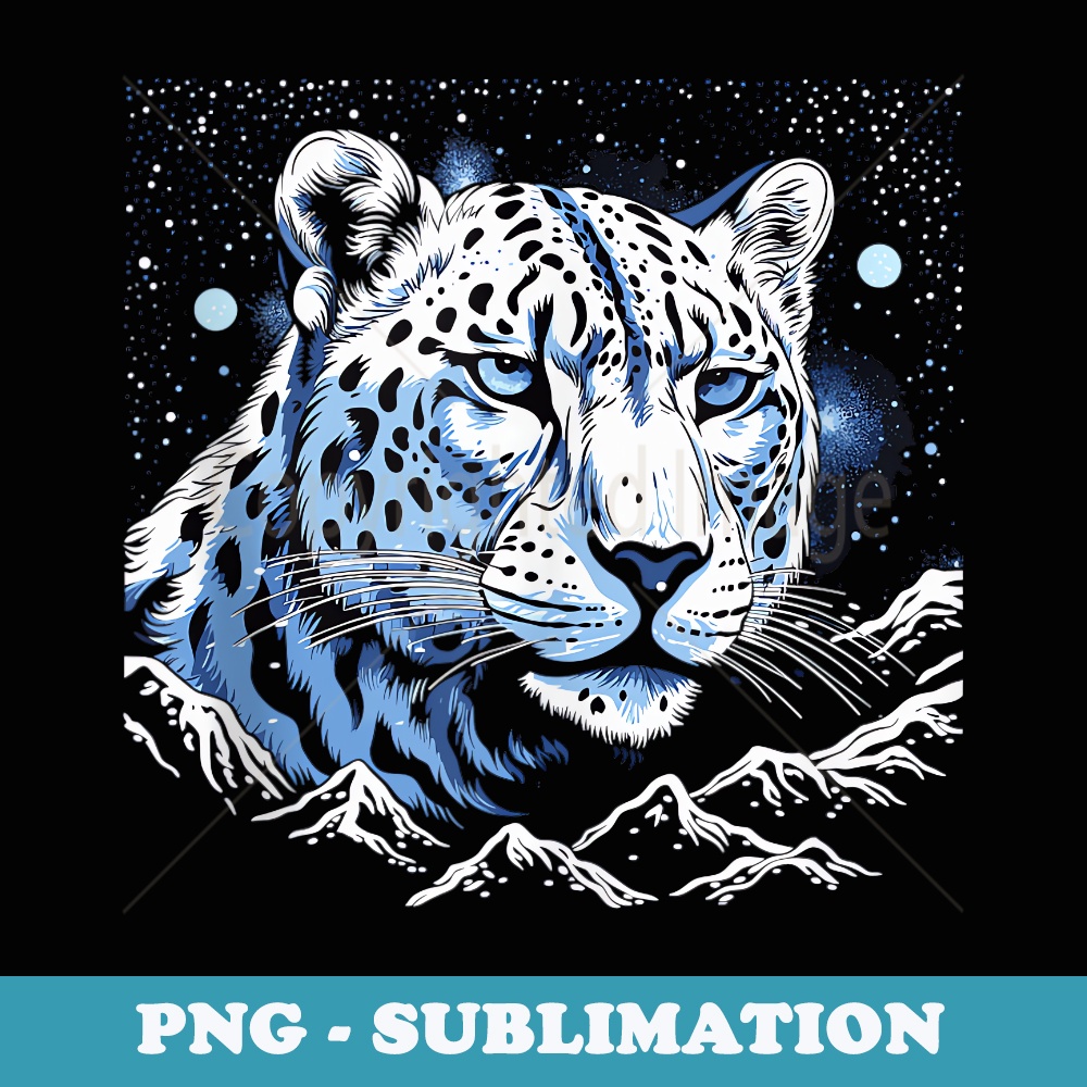 Celestial Snow Leopard Sentinel - Decorative Sublimation PNG | Inspire ...