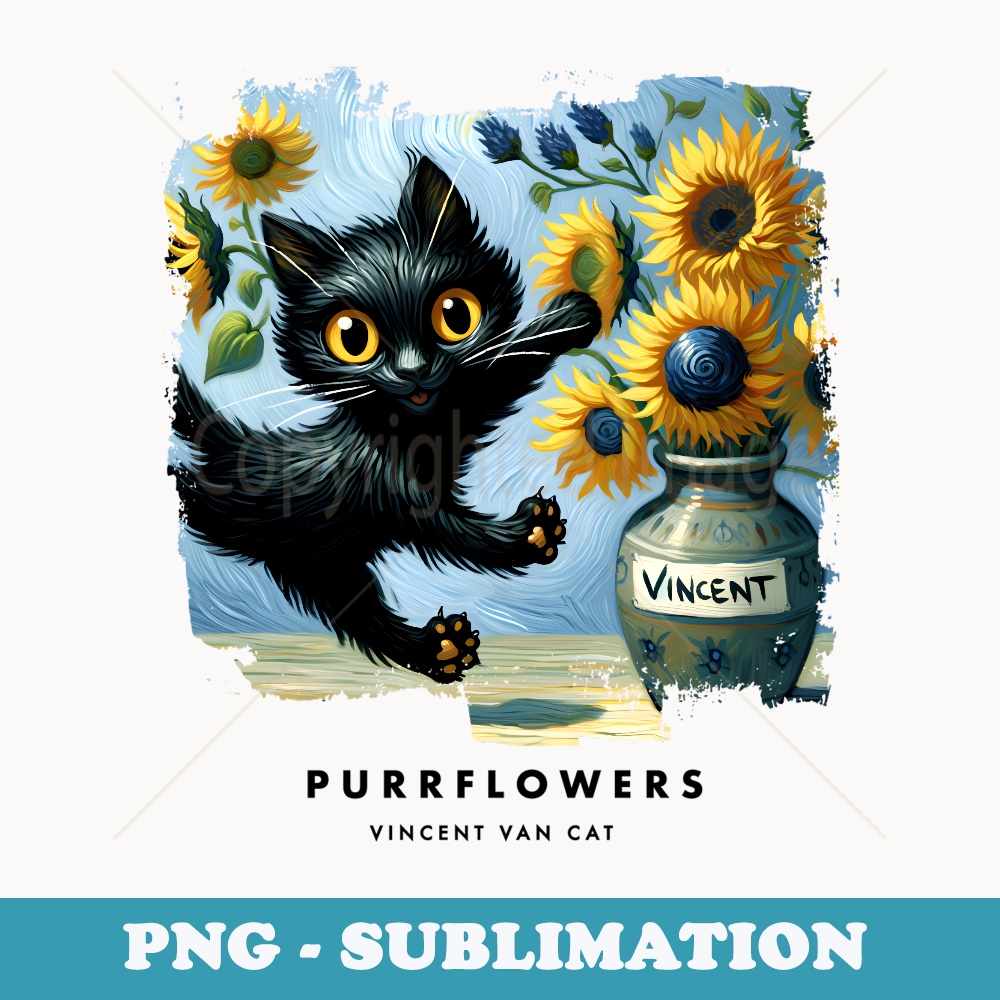 Sunflowers by Vincent Van Cat Gogh for Black Cat Lovers - Su | Inspire ...
