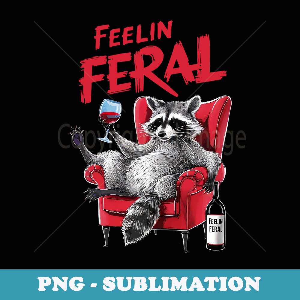 Feeling Feral Funny Summer Wine Raccoon - Professional Subli | Inspire ...