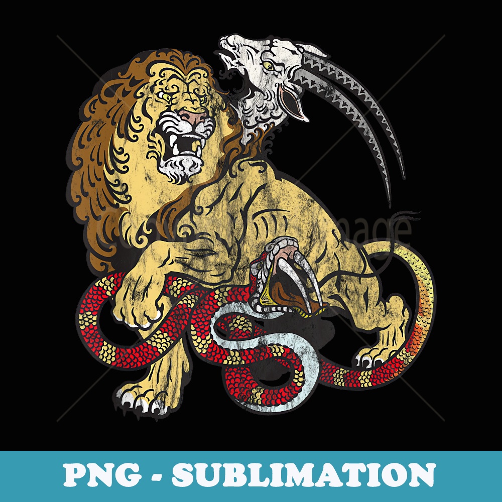 Chimera Greek Mythology Distressed Graphic - PNG Transparent | Inspire ...