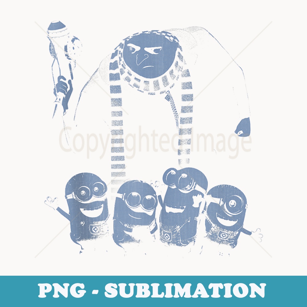 Despicable Me Minions And Angry Gru Blue Hue Portrait - Inst | Inspire ...