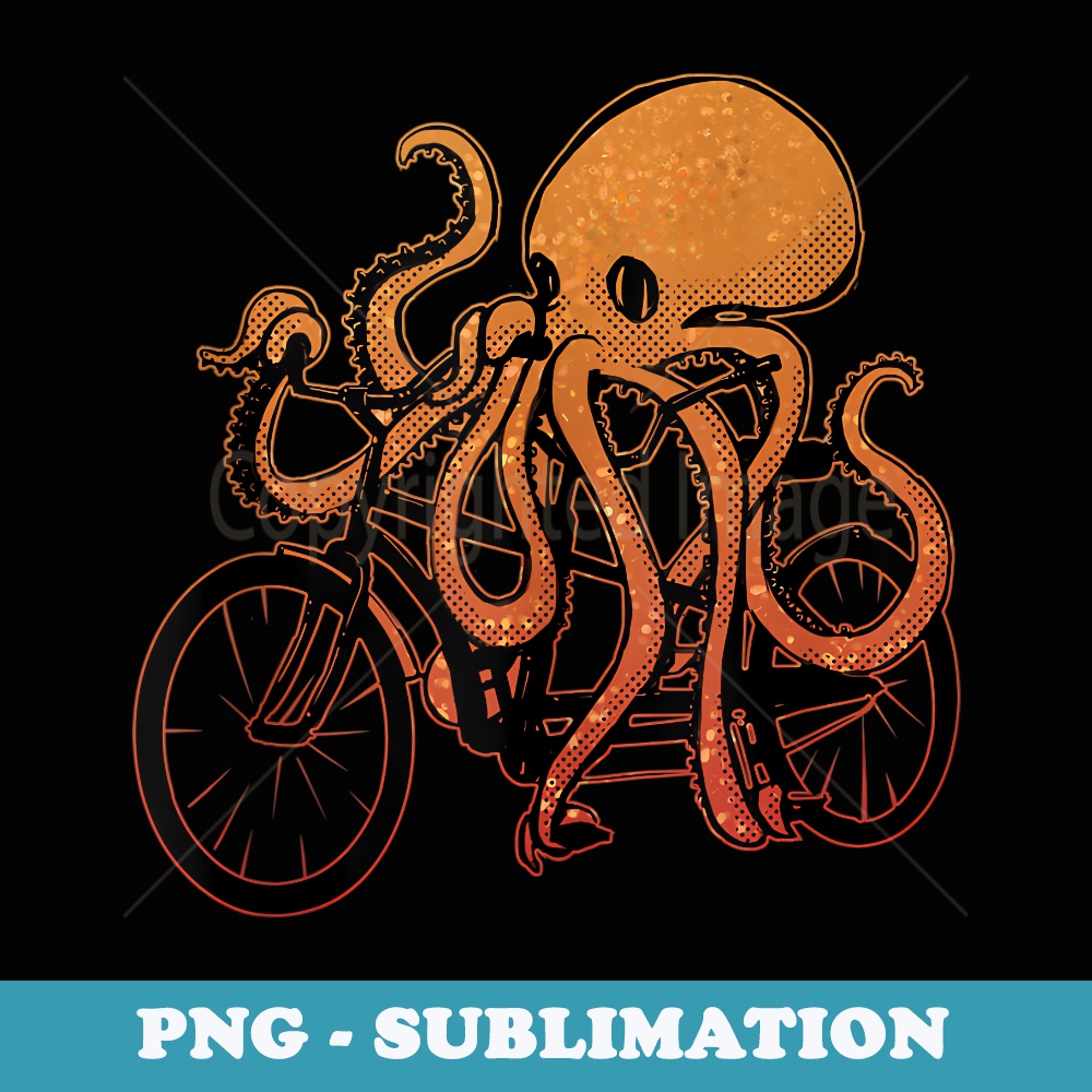 Octopus on bicycle Cycling octopus - Premium Sublimation Dig | Inspire ...