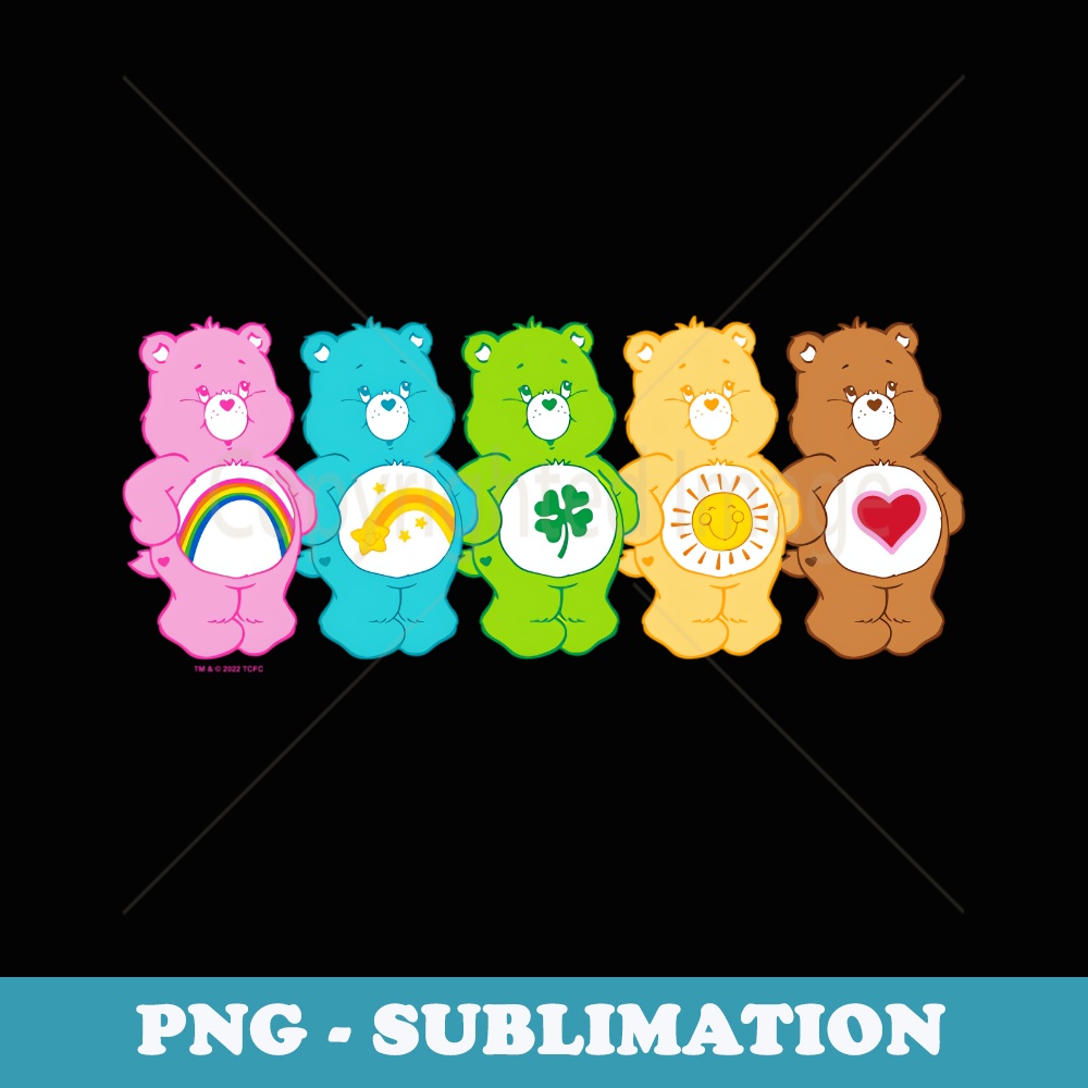 Care Bears Vintage Classic Rainbow Bears Group Line Up - PNG | Inspire ...