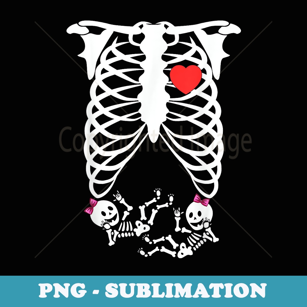 Skeleton Pregnancy Girl Twins Pregnant Halloween - Instant P | Inspire ...