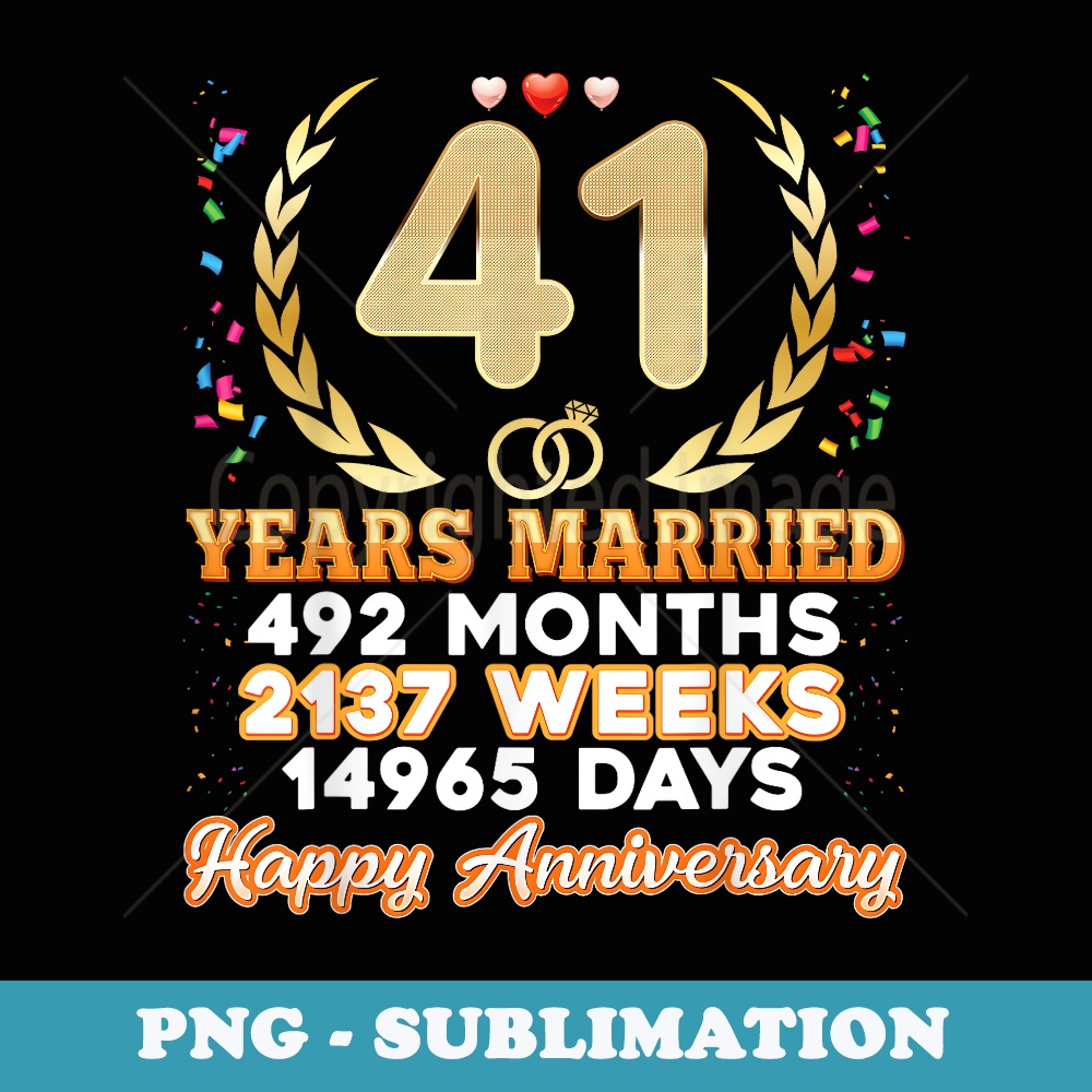 41 Years Married Happy 41st Wedding Anniversary Couple Ring | Inspire ...