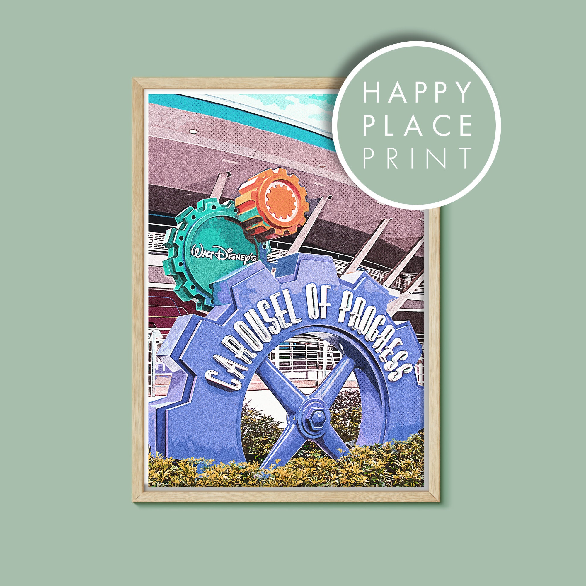 Carousel of Progress Retro Poster, Disney Print, Walt Disney | Inspire ...