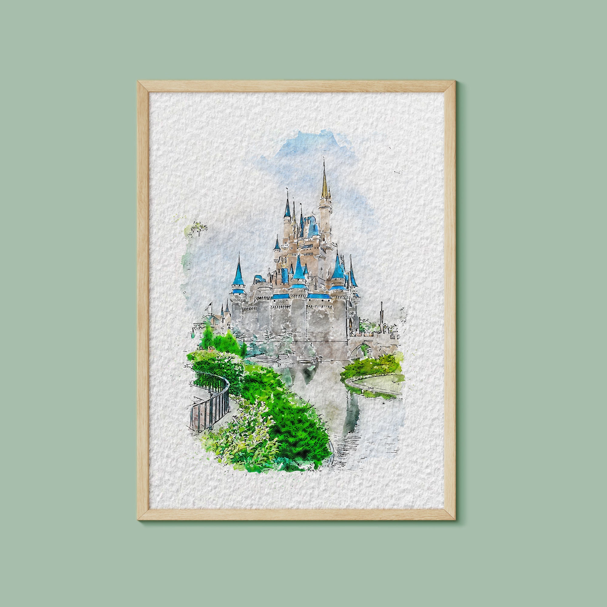 Cinderella Castle Watercolour Print, Disney Print, Walt Disn | Inspire ...