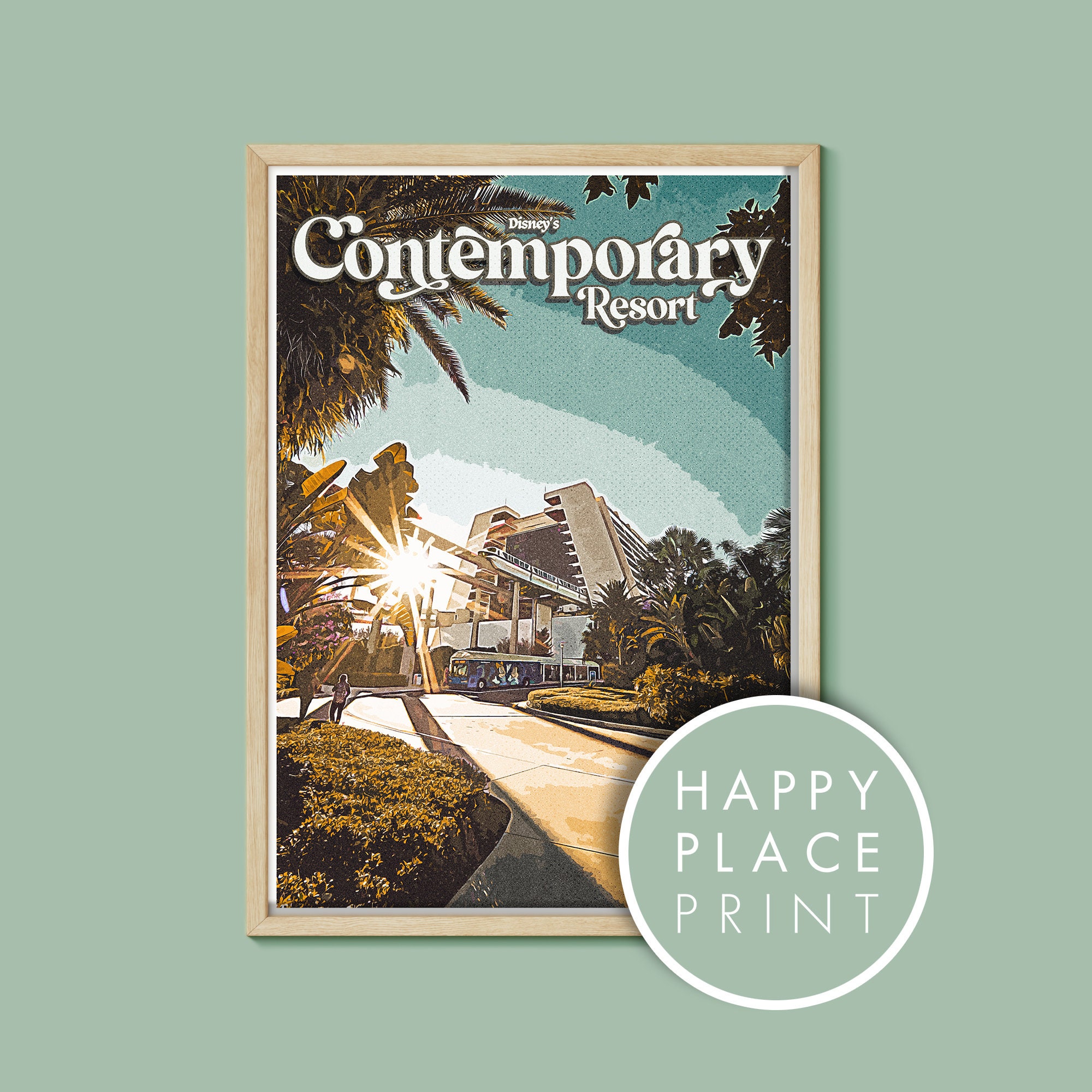 Disney's Contemporary Resort Poster, Disney Print, Walt Disn | Inspire ...