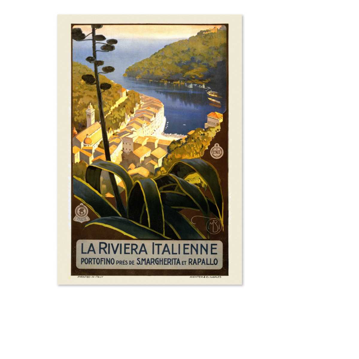 1920 La Riviera Italienne Vintage Style Italian Travel Poste | Inspire Uplift