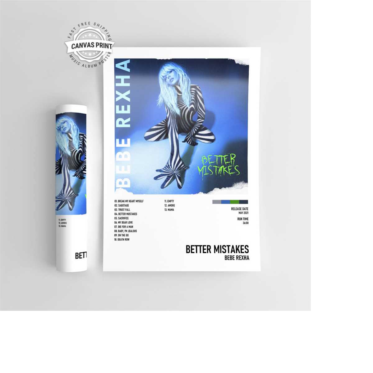Better Mistakes-Bebe Rexha Music Album Poster / High Quality | Inspire ...