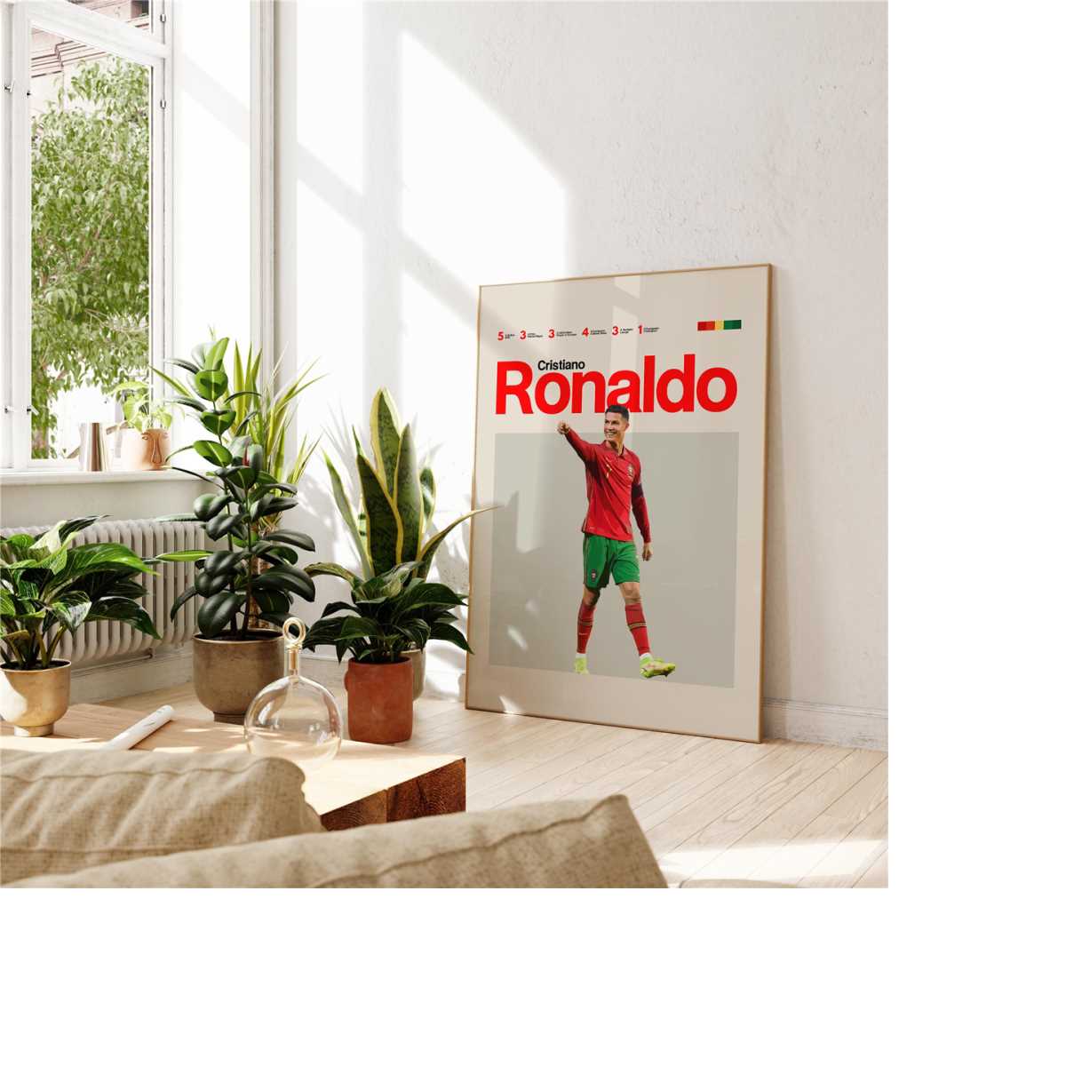 Cristiano Ronaldo Inspired Poster, Football Art Print, Mid-C - Inspire ...